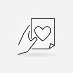 Hearts on an open hand 1 Royalty Free Vector Image
