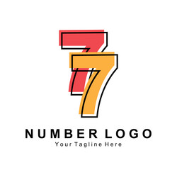 Number 7 seven logo design premium icon Royalty Free Vector