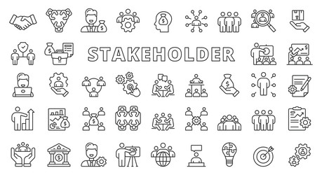 Stakeholder icon line design business partner Vector Image
