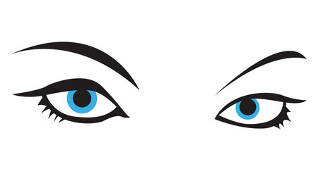 Beautiful cute female eyes in cartoon style Vector Image