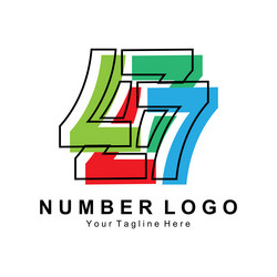 Number 7 seven logo design premium icon Royalty Free Vector