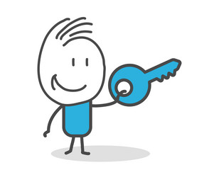 Stick figures key to success Royalty Free Vector Image