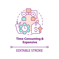 Time consuming and expensive blue gradient Vector Image