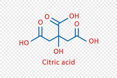 Citric acid chemical formula 3d Royalty Free Vector Image