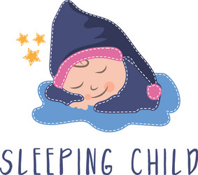 Four scenes kid sleeping in bed at night time Vector Image