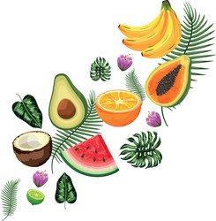 Floral tropical cartoon Royalty Free Vector Image