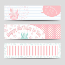 Birthday cake and stars card template Royalty Free Vector