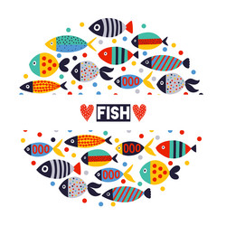 Cute fish card Royalty Free Vector Image - VectorStock