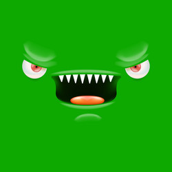 Cartoon wide open monster mouth with fangs Vector Image