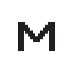 Letter m squares pixels logo Royalty Free Vector Image