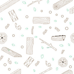 Line style icon collection - wood waste elements Vector Image