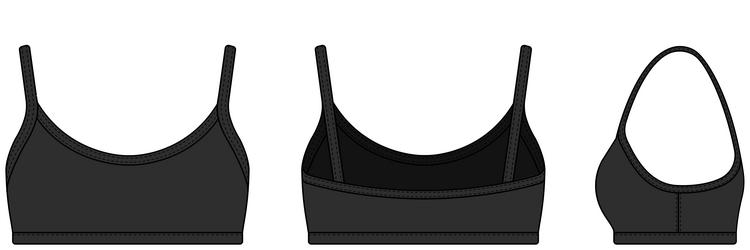Women s sports bra template set front back side Vector Image