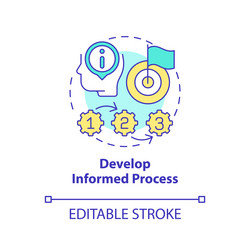 Develop informed process turquoise concept icon Vector Image