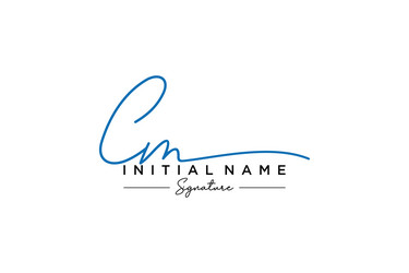 Initial cm signature logo template hand drawn Vector Image