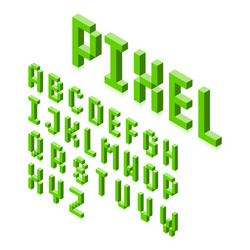 Isometric 3d font three-dimensional alphabet Vector Image