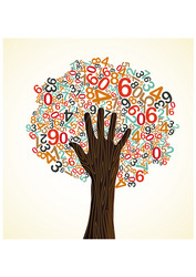 School education tree hand Royalty Free Vector Image