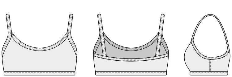 Women s sports bra template set front back side Vector Image