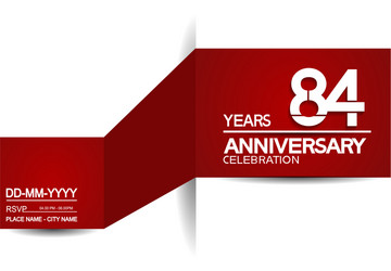 84 year anniversary template design Royalty Free Vector