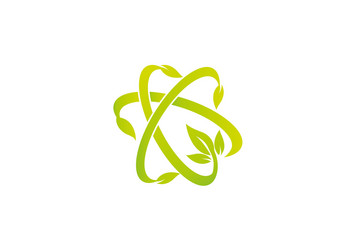 Biotech logo design template flat style Royalty Free Vector