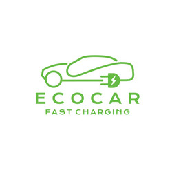 Eco-friendly car logo design with electric Vector Image