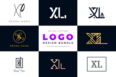 Initial letters xl monogram logo design bundle Vector Image