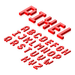 Isometric 3d font three-dimensional alphabet Vector Image