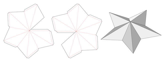 Star shaped box die cut template Royalty Free Vector Image