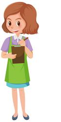 Young female waitress taking an order cartoon Vector Image