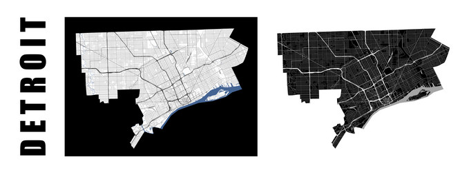 Detroit Map Vector Images (over 230)