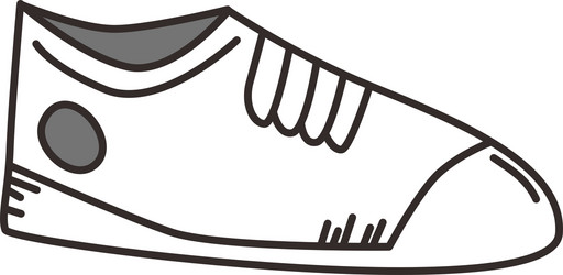 Cute sketch draw shoe cartoon Royalty Free Vector Image