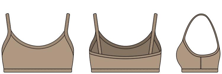 Women s sports bra template front back side Vector Image