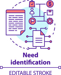 Need identification concept icon market Royalty Free Vector