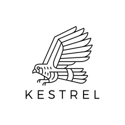 Flying kestrel bird logo icon Royalty Free Vector Image