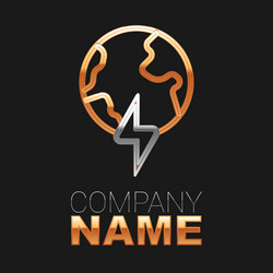 Gold and silver global energy power planet Vector Image