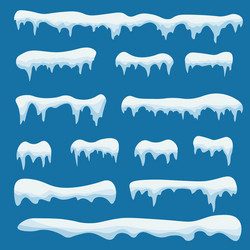 Snow cap ice set winter design snowy icicle roof Vector Image