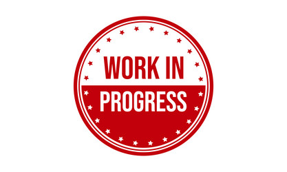 Work in progress rubber stamp in progress Vector Image