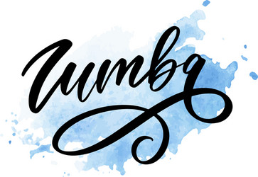 Zumba letter lettering calligraphy dance brush Vector Image