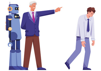 Ai replacing human Royalty Free Vector Image - VectorStock
