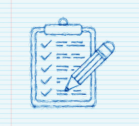 Clipboard checklist with assessment Royalty Free Vector