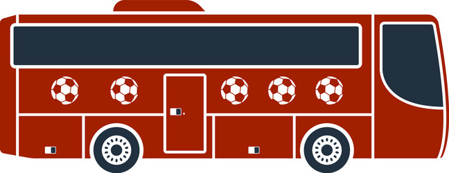 Football fan bus icon Royalty Free Vector Image