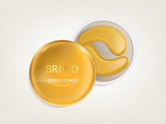 Realistic eye patches in cosmetics jar Royalty Free Vector