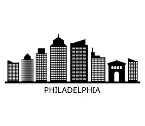 Philadelphia skyline Royalty Free Vector Image