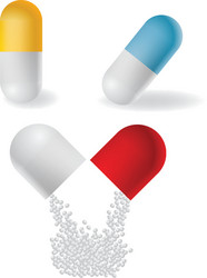 Different pills on white Royalty Free Vector Image