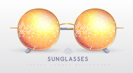 Round shaped sunglasses with disco texture Vector Image
