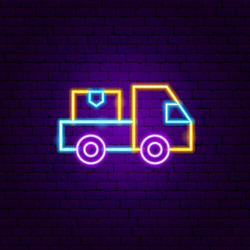 Fast truck neon sign Royalty Free Vector Image