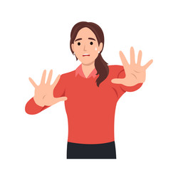 Young woman cartoon character making stop Vector Image