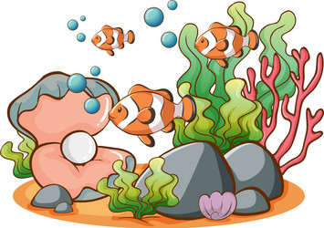 Sea animals on white background Royalty Free Vector Image