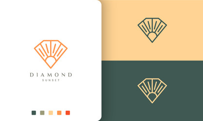 Sun or solar logo in simple mono line and modern Vector Image