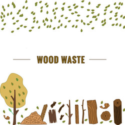 Line style icon collection - wood waste elements Vector Image