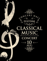 Poster for a live classical music concert Vector Image